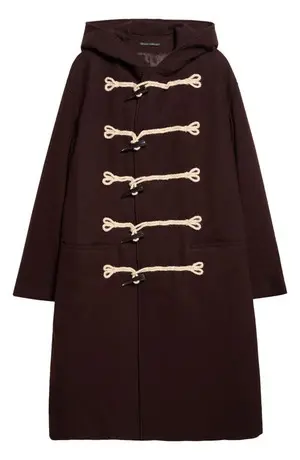Yohji Yamamoto Toggle Duffle Coat - Bordeaux