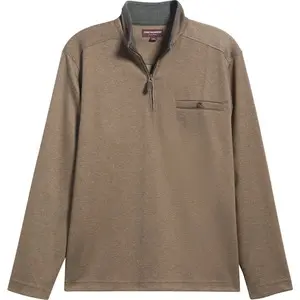 Johnston & Murphy Merritt Piqué Quarter Zip Pullover - Tan
