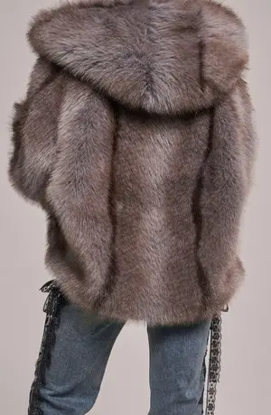 AZALEA WANG Dusk Faux Fur Jacket - Grey