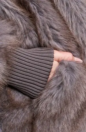 AZALEA WANG Dusk Faux Fur Jacket - Grey