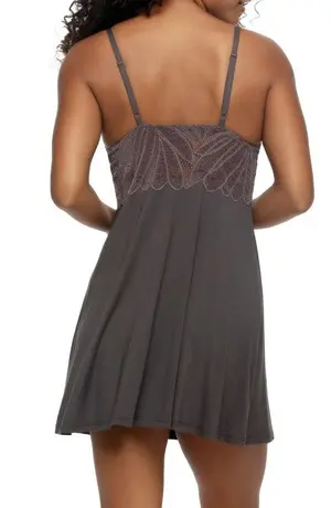 Felina Sienna Lace Trim Chemise - Shale