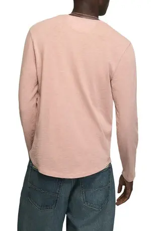 Lucky Brand Weekend Slub Long Sleeve Henley - Adobe Rose
