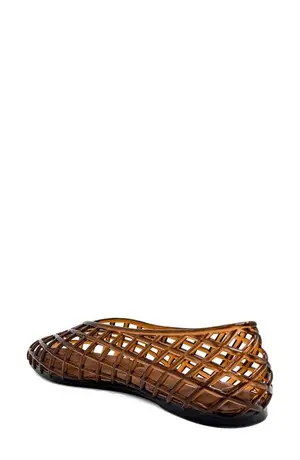 SHU SHOP Alana Lattice Jelly Flat - Brown