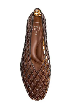SHU SHOP Alana Lattice Jelly Flat - Brown