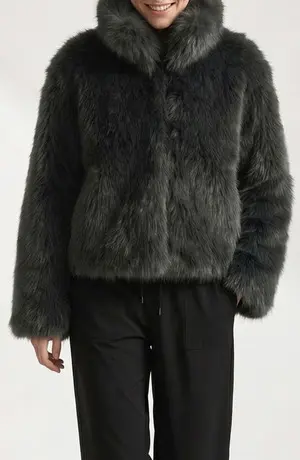 NOIZE Milena Faux Fur Short Jacket