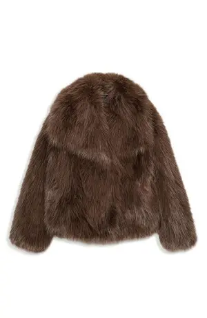 NOIZE Mandie Faux Fur Coat - Brown