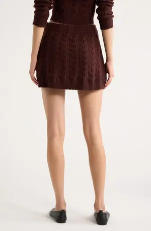 LoveShackFancy Berritt Wool & Cashmere Miniskirt - Cinnabar
