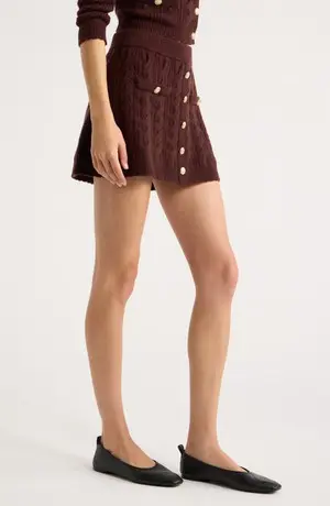 LoveShackFancy Berritt Wool & Cashmere Miniskirt - Cinnabar