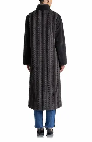 Avec Les Filles Faux Fur Maxi Coat - Graphite