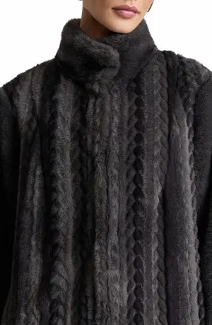 Avec Les Filles Faux Fur Maxi Coat - Graphite