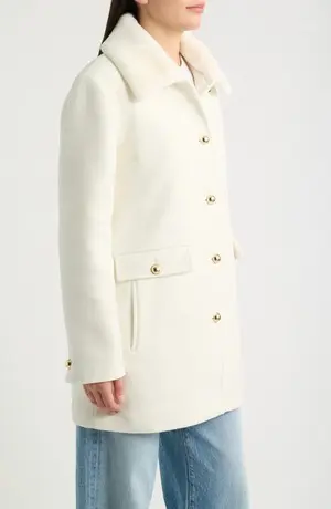Bernardo Jacket With Faux Fur Collar - Vanila Ice