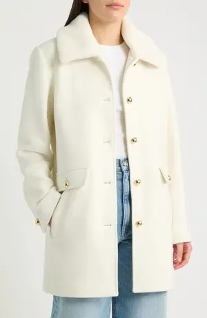 Bernardo Jacket With Faux Fur Collar - Vanila Ice