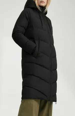 NOIZE Avril Hooded Puffer Coat - Black