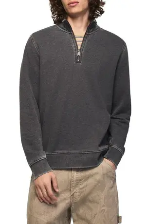 Lucky Brand Venice Quarter Zip Pullover - Jet Black