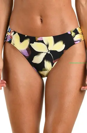 SUNSHINE 79 Afterglow Ruched Side Moderate Coverage Swim Briefs - Black Multi