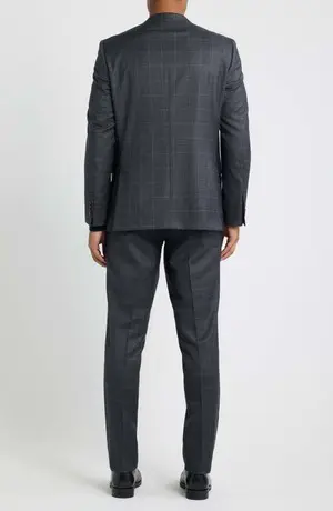 JACK VICTOR Esprit Tonal Plaid Wool Suit - Grey