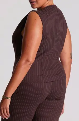 ESTELLE Marley Pinstripe Zip Vest