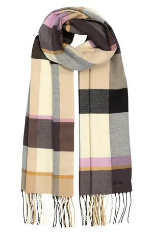 Echo Cubist Plaid Scarf - Black