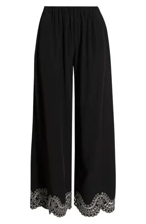 A.REN Isaly Embroidered Wide Leg Pants