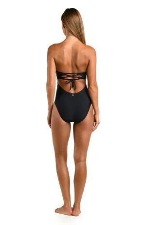 SUNSHINE 79 Sunshine Solids Charm Bandeau One Piece Swimsuit