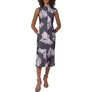 Donna Karan New York Twist Neck Midi Dress