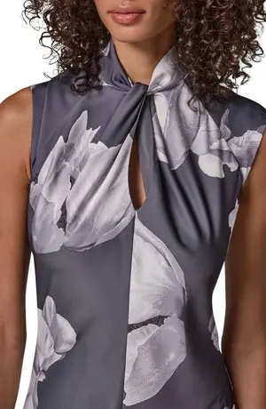 Donna Karan New York Twist Neck Midi Dress