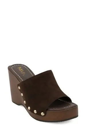 Mia Estefany Wedge Mule - Chocolate