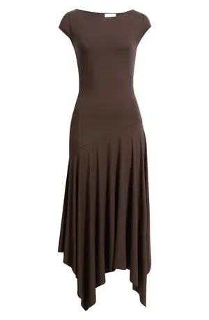 REFORMATION Danica Handkerchief Hem Knit Dress - Mole