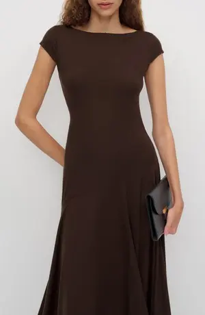 REFORMATION Danica Handkerchief Hem Knit Dress - Mole
