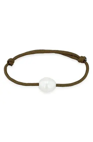 Zoe Chicco Paracord Cultured Pearl Bracelet - Brown Multi