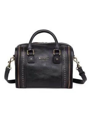 OLD TREND Mini Trunk Genuine Leather Structured Crossbody - Black