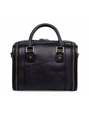 OLD TREND Mini Trunk Genuine Leather Structured Crossbody - Black