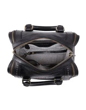 OLD TREND Mini Trunk Genuine Leather Structured Crossbody - Black