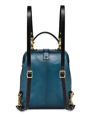 OLD TREND Pamela Genuine Leather Organized Travel Backpack - Turquoise