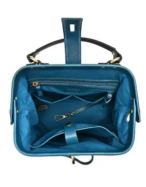 OLD TREND Pamela Genuine Leather Organized Travel Backpack - Turquoise