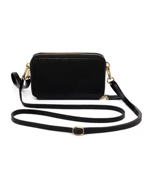 OLD TREND Northwood Genuine Leather Convertible Crossbody Wallet - Black