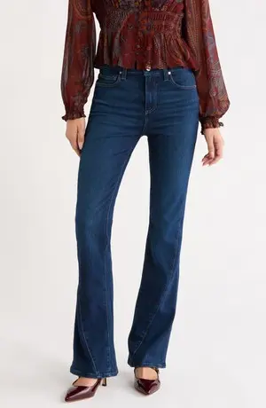 Paige Laurel Canyon High Waist Flare Jeans - Berlin