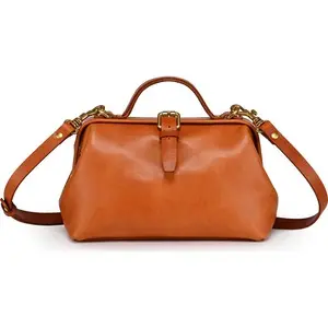 OLD TREND Doctor Mini Genuine Leather Structured Crossbody - Chestnut