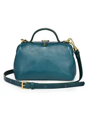OLD TREND Doctor Mini Genuine Leather Structured Crossbody - Turquoise