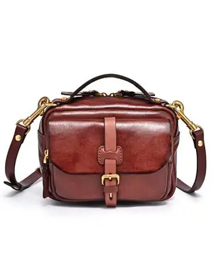 OLD TREND Ficus Genuine Leather Compact Crossbody - Brown