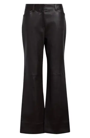Lafayette 148 New York Bond Leather Flare Leg Pants