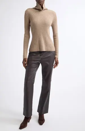 LAFAYETTE 148 NEW YORK Bond Leather Flare Leg Pants