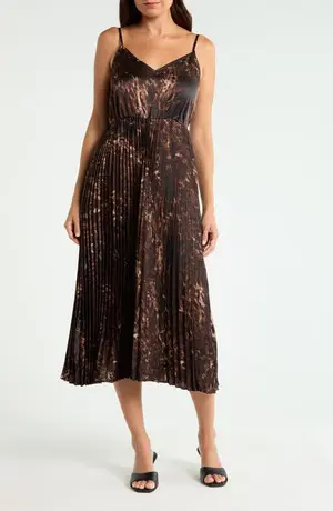 CECE DUPRAZ Pleated Slipdress With Sweater