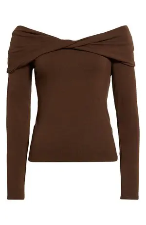 Paige Aaliyah Off The Shoulder Top - Hickory