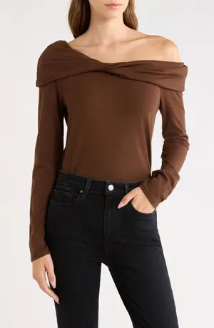 Paige Aaliyah Off The Shoulder Top - Hickory