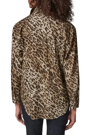 Donna Karan New York Print Cotton Voile Button-up Shirt