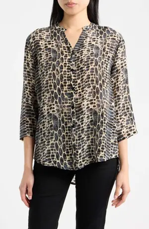 APNY Mandarin Collar Button-up Shirt