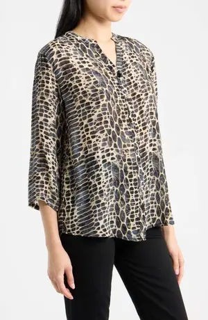APNY Mandarin Collar Button-up Shirt