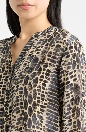 APNY Mandarin Collar Button-up Shirt