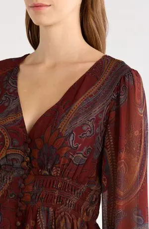 Paige Juna Smocked Ruffle Hem Top